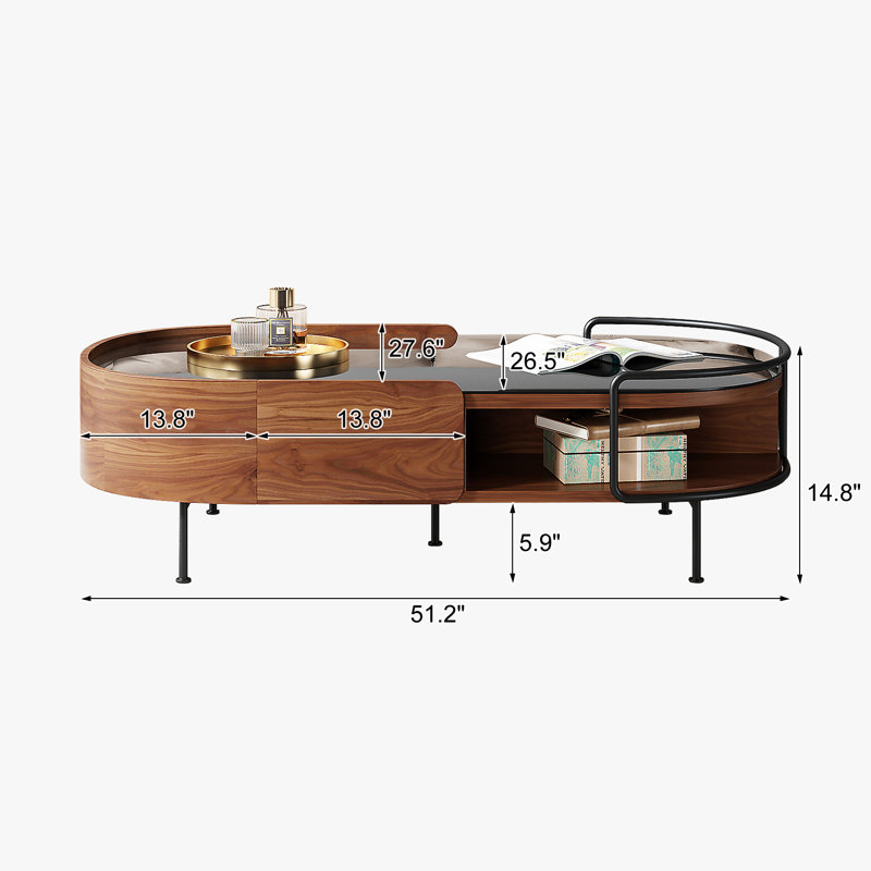 Rilei Glass Top Coffee Table Hokku Designs